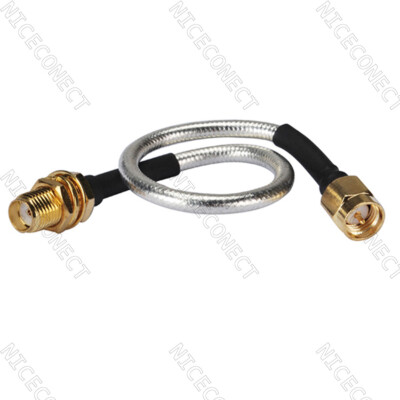 10cm SMA Male to SMA Female Bulkhead 0.141" RG402 Semi-Rigid RF Pigtail ...
