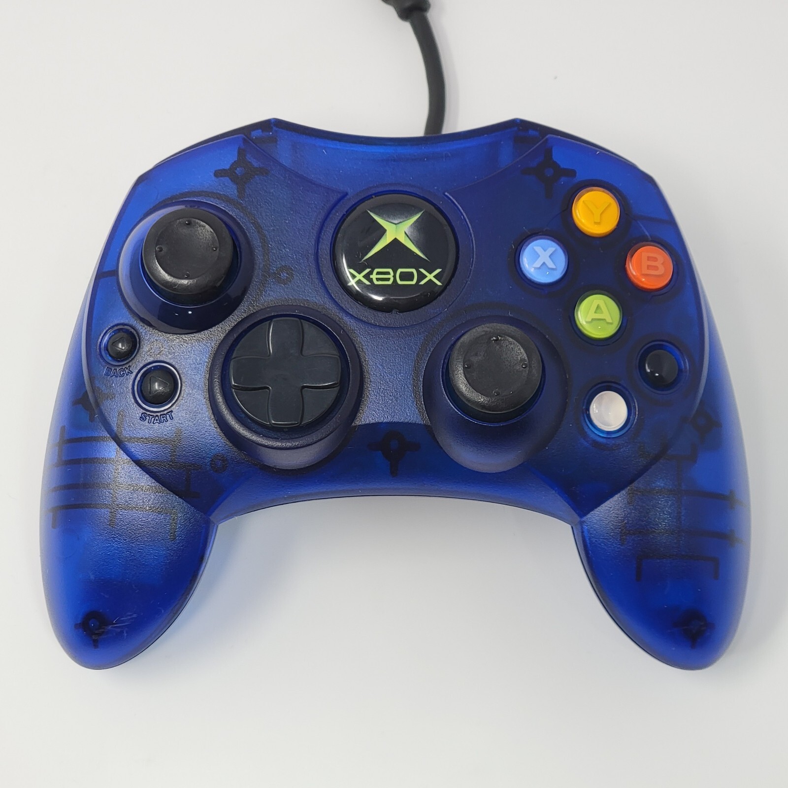 Original Xbox OEM S Type Blue Controller with Breakaway Cable CLEANED ...