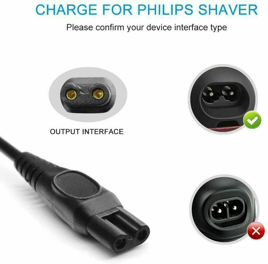 Charger Power Cord For Philips Norelco Speed-XL Shaver 8150XL 8140XL ...