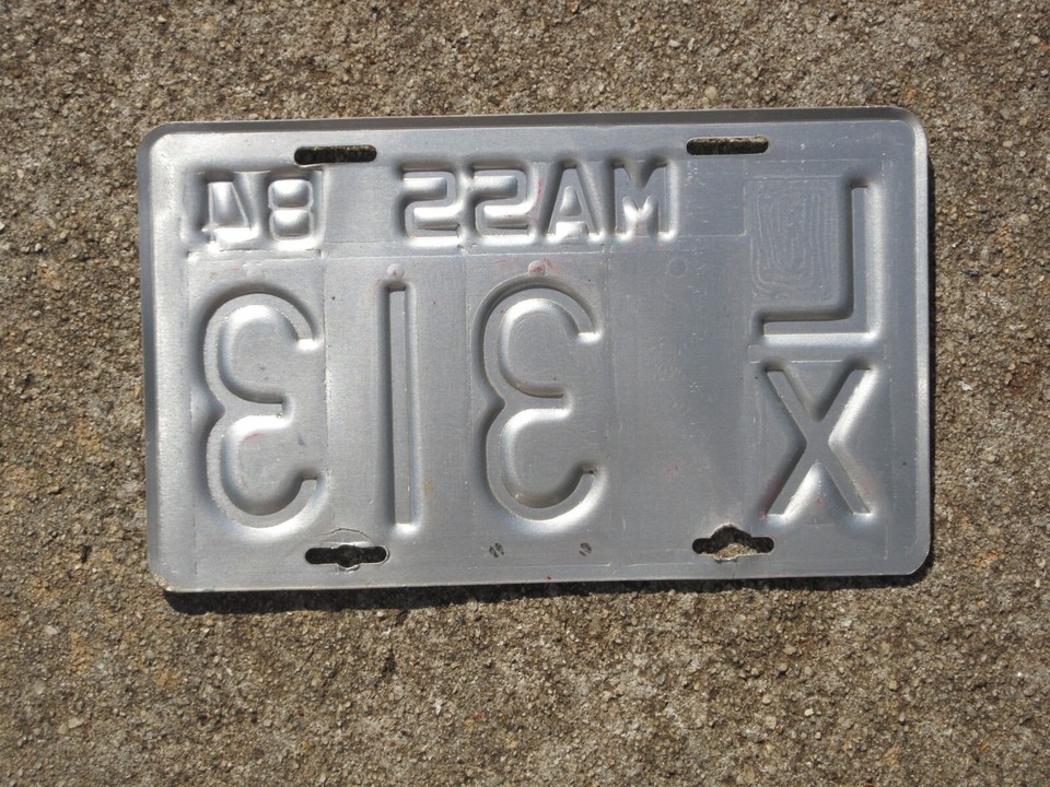 1984 Massachusetts Motorcycle License Plate MA LX 313 Harley Indian BSA ...