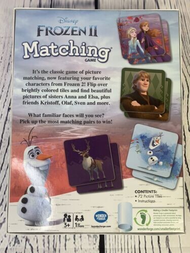 DISNEY FROZEN II Memory Match Game 72 Cards Kids ELSA ANNA OLAF ...