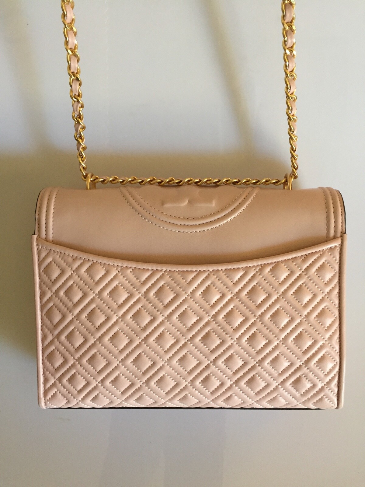 TORY BURCH Fleming Shell Pink Leather Convertible Sho… - Gem