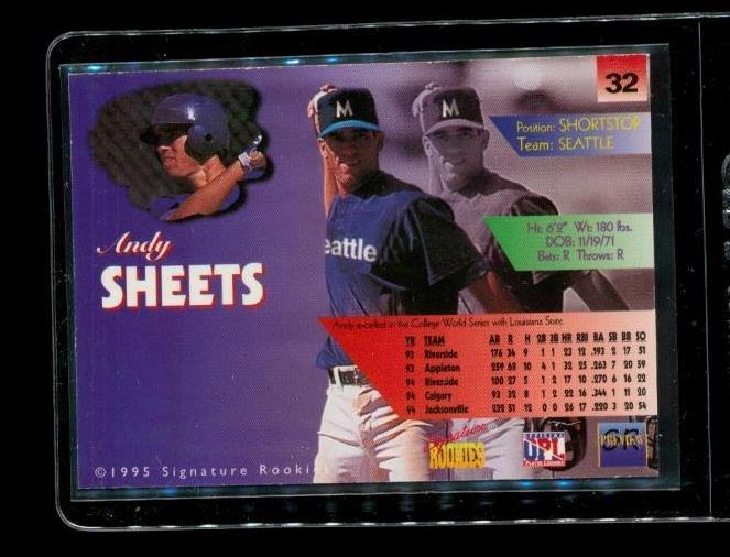 Vintage 1995 SIGNATURE RC AUTOGRAPH Baseball Card #32 ANDY SHEETS ...