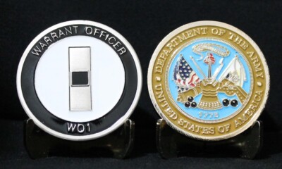 US ARMY WARRANT OFFICER 1 W01 RANK CHALLENGE COIN MILITARY COLLECTIBLE ...