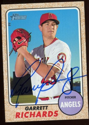2017 Topps Heritage GARRETT RICHARDS Signed Card autograph AUTO ANGELS ...