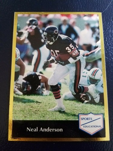 Neal Anderson Chicago Bears 1991 - 1992 Sports Educational Gold Border ...