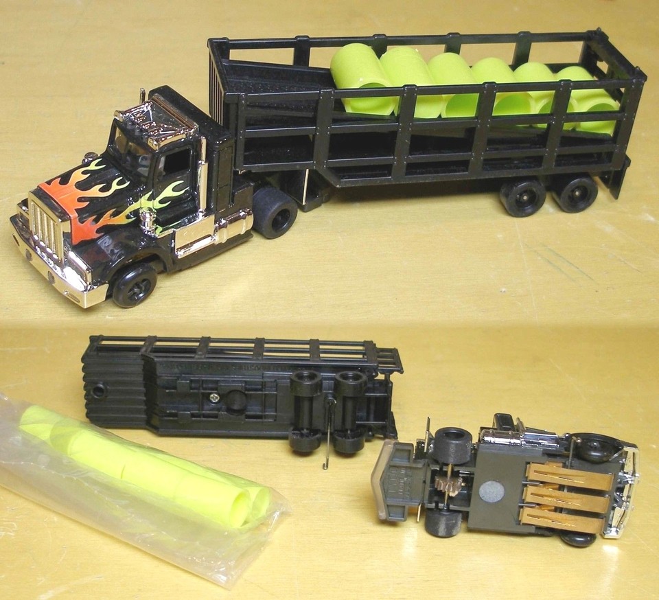1993 TYCO TCR JAM Slot Car Flamed Peterbilt Barrel Truck Total Control ...