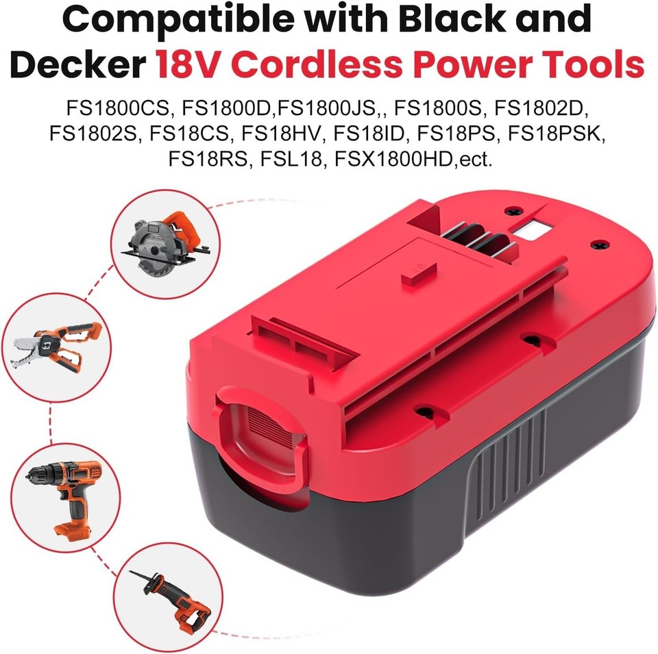 4PACK 4.5Ah HPB18 Battery Replacement FOR Black AND Decker 18VOLT HPB18 ...