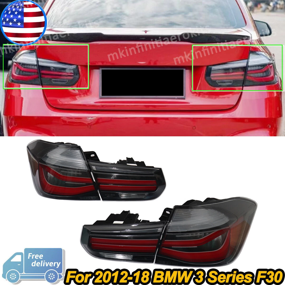 GTS Style OLED Rear Tail Lights BMW F80 M3 F30 Series Sedan, 55% OFF