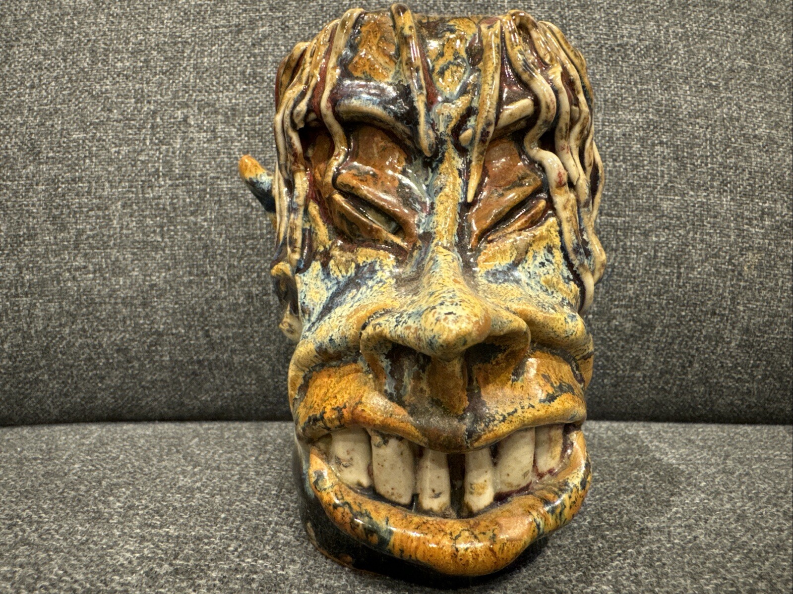 Phelps Pottery Mug Signed Studio Art Pottery Monster Ugly Face Handmade ...