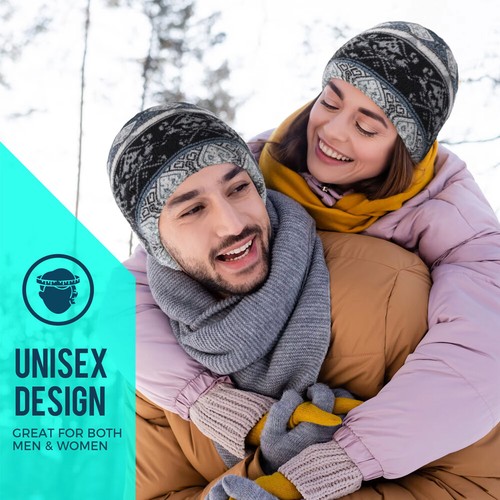 Cold Weather Running Cap Winter Thermal Beanie Ski Soft Skull Hat ...