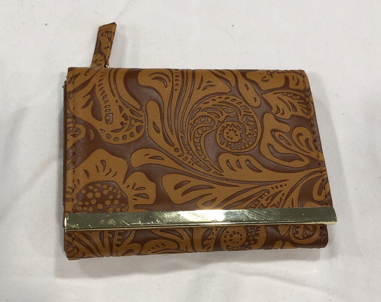 Guang Tong Women's Tri-Fold Wallet Faux Leather Purse Embossed Safe ...