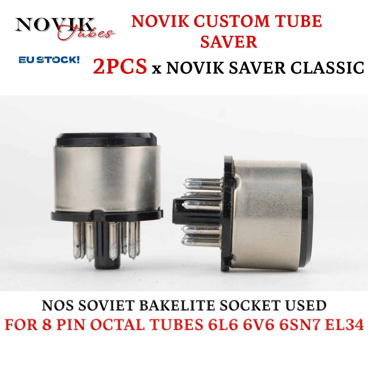 Bakelite Octal 8-pin Sockets For Vacuum Tubes 2-Pack Bakelite Octal 8 ...