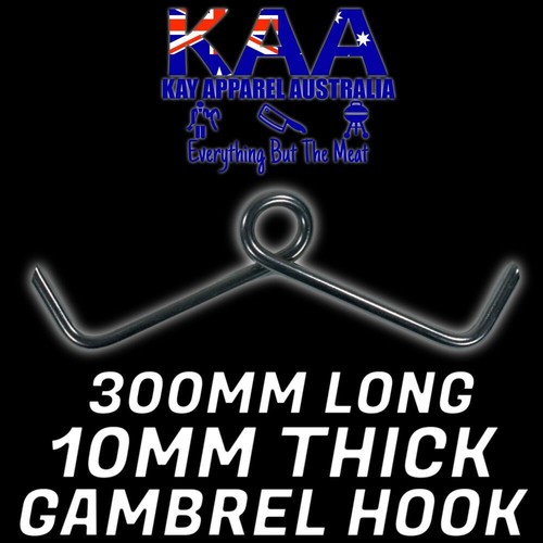 Gambrel Hook 10mm Stainless Steel 300mm in Length Butchers, Hunters ...