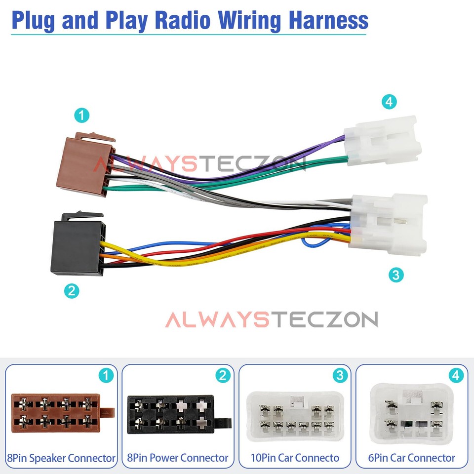 Car Radio ISO Wiring Harness Adapter Connector for Toyota Subaru Lexus ...