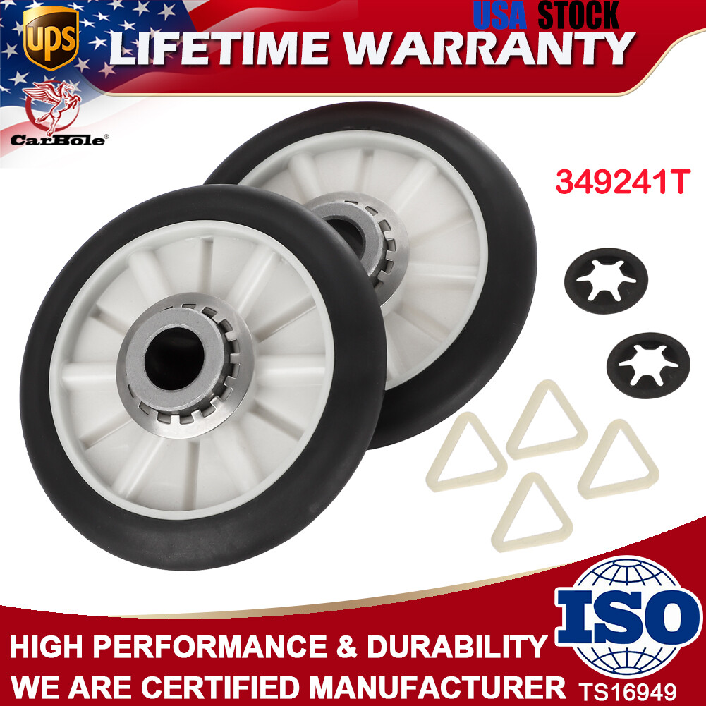 NEW 349241T Dryer Drum Roller Kit for Whirlpool Kenmore Sears AP3098345 ...