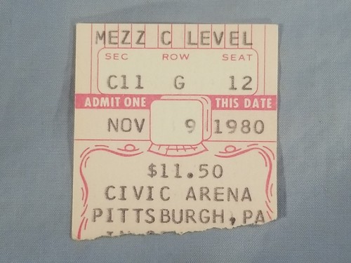 11/9/80 1980 Bruce Springsteen Ticket Stub Pittsburgh Civic Arena | eBay