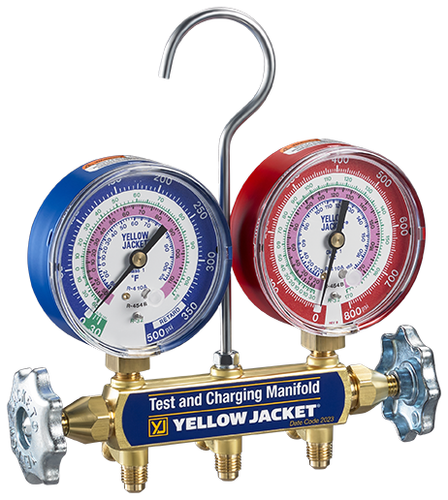 Yellow Jacket 42035 Series 41 A2L Manifold Only 3-1/8″ Gauges R-32/454B ...