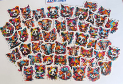 50 Aufkleber Tiere Stickerbomb Tier Sticker Animals Autoaufkleber ...