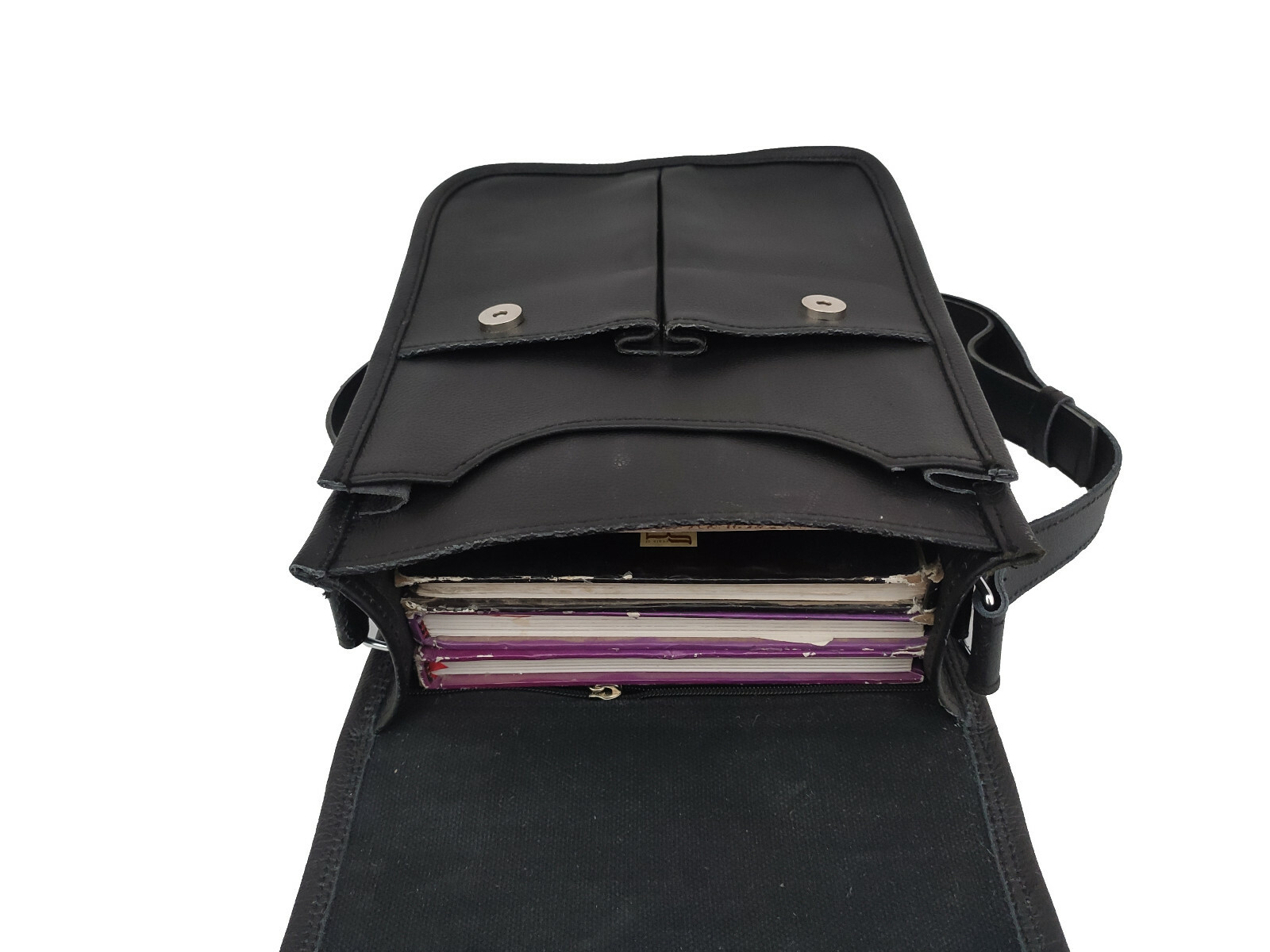 Black Leather Messenger Crossbody Bag iPad/Tab Satchel Handbags Sling ...