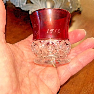 Antique 1910 Gift Ruby Red Shot Glass | eBay