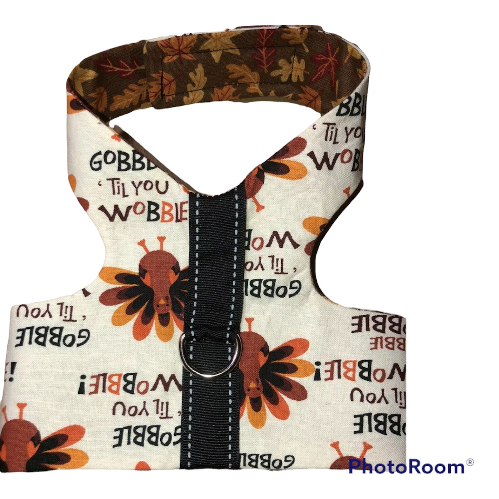 Gobble till you wobble turkey thanksgiving dog handmade harness vest M ...