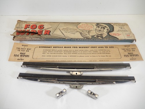 VINTAGE NOS 9" ANDERSON ANCO FOG CLEAR FLEX WIPER BLADE SET PAIR & C-9 ...
