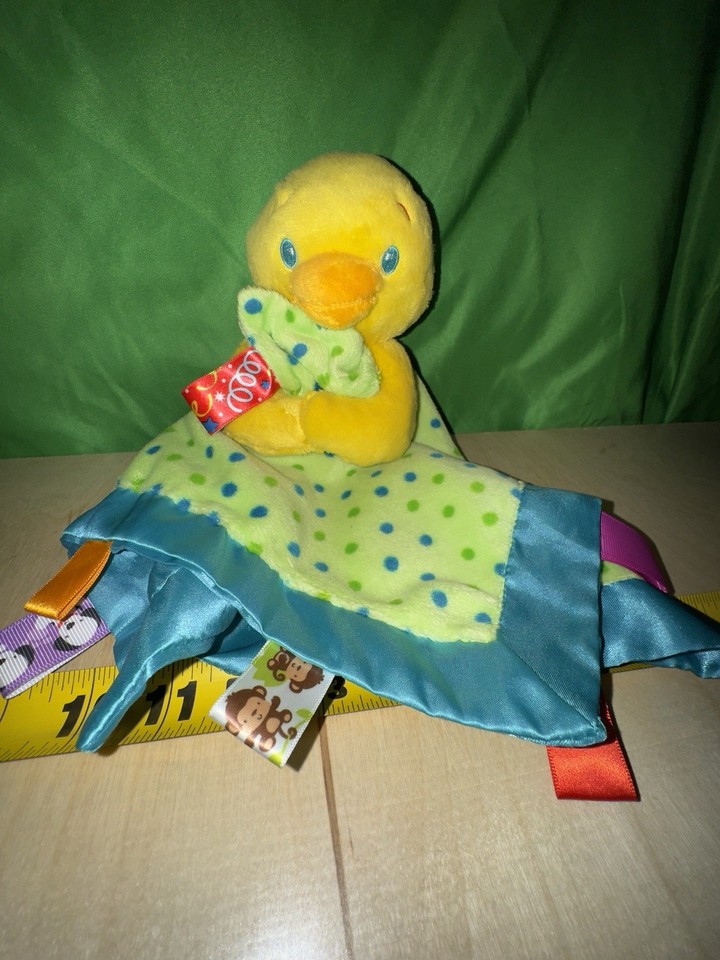 Taggies Plush Lovie Lovey Baby Duck Security Blanket Lime Green Teal ...
