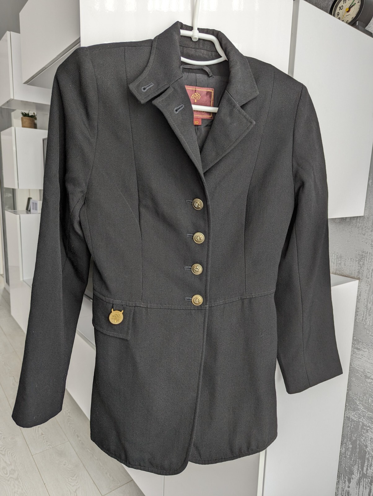 Mulberry Vintage Womens Wool Military Button Jacket Blazer Black Sz M ...