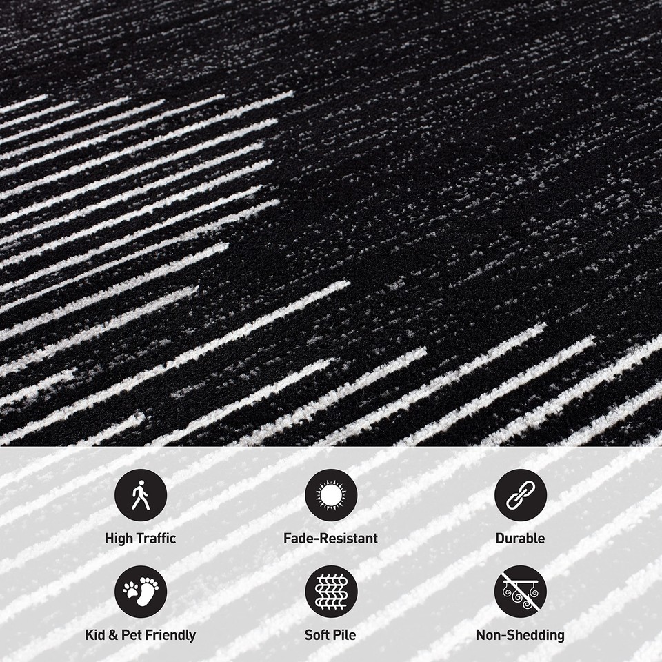 Rugshop Bohemian Stripe Stain Resistant High Traffic Living room ...