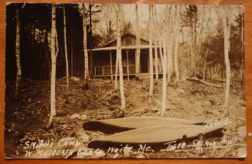 Smith's Camp, W. Musquash Lake, Waite, Maine real photo pmk 1936 Wash ...