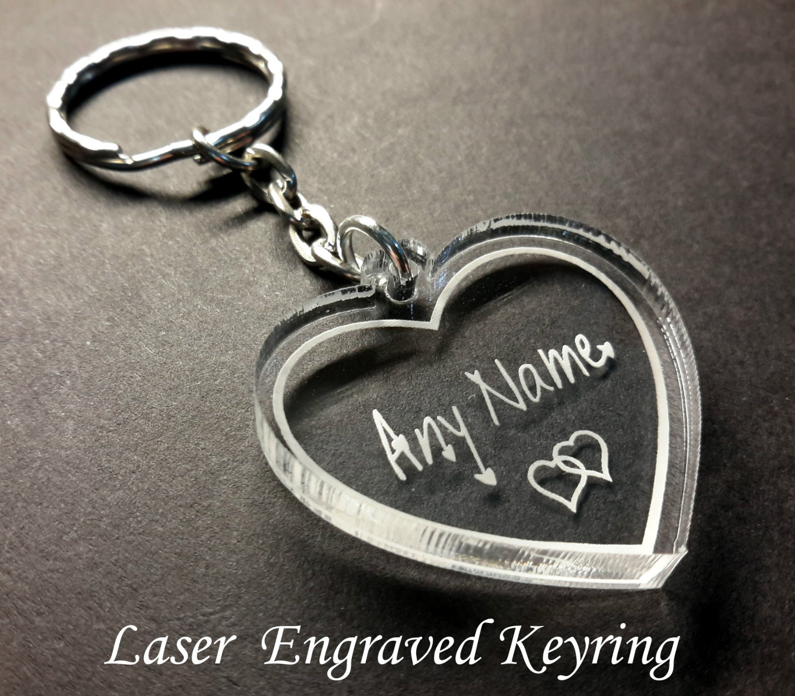 Personalised Name Heart Shape Keyring - Laser cut and engraved | eBay UK