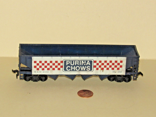 ho scale PURINA CHOWS 4 BAY OPEN TOP HOPPER for Model Train Layouts ...