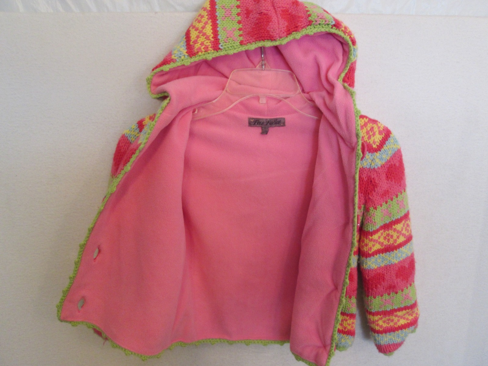 Feu Follit Hooded Knit Winter Jacket Youth Girls Coat Size- 5 | eBay