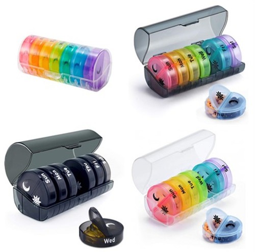 7 Day Pill Box Organiser AM PM Pop Open Weekly Large Pill Box Case 2 ...