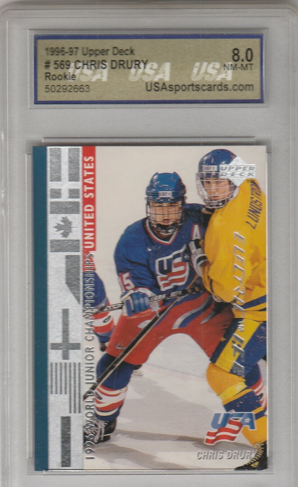 1996 97 Upper Deck Electric Ice #569 Chris Drury Rookie Avalanche 8 ...