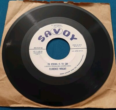 Florence Wright 45 The Young Lovers Waltz / To Wrong Is To Sin Savoy 45 ...