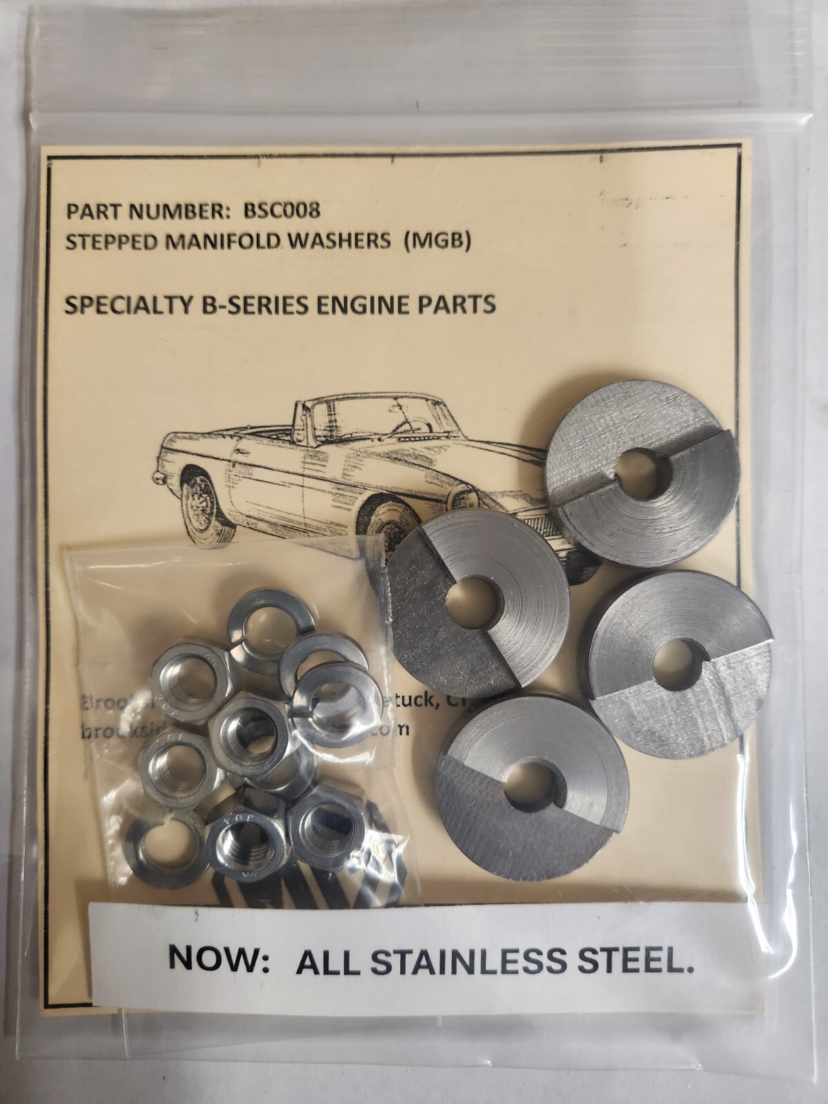 Stepped manifold washers MG MGB, MGA and some classic Mini applications ...