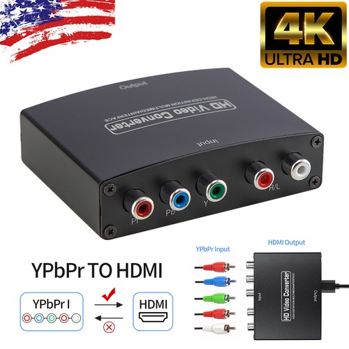 YPbPR Component Video & Stereo Audio to HDMI Converter Adapter for DVD ...