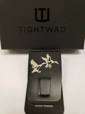 Tightwad Money Clip -- Black w/ Etched Graphic Ducks | eBay