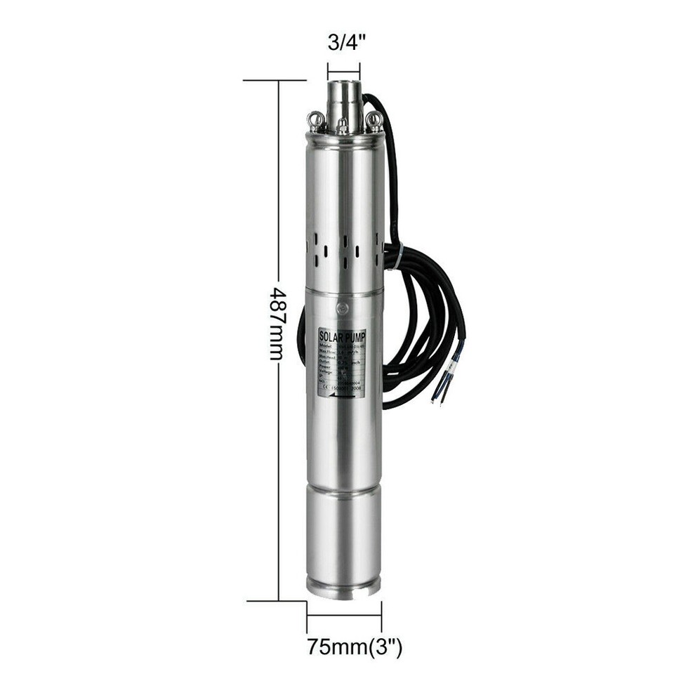 3inch DC 36V 400W Solar Submersible Water Pump Deep Well Pump w/ MPPT ...