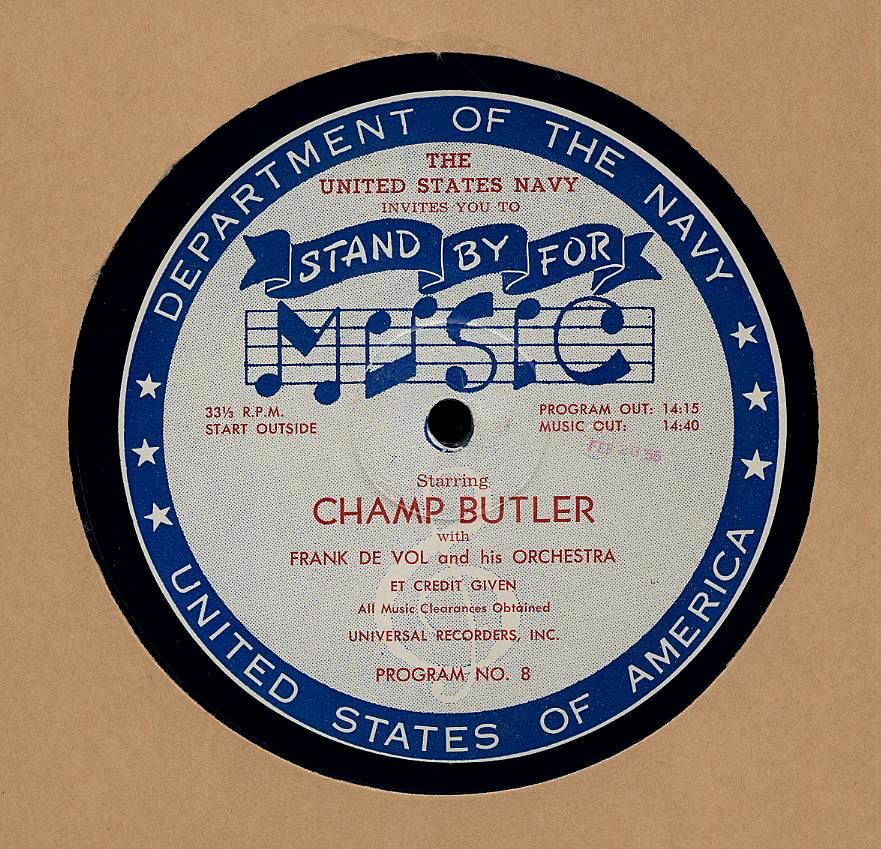 Dinah Shore Champ Butler 16" Stand By For Music Radio Show ...