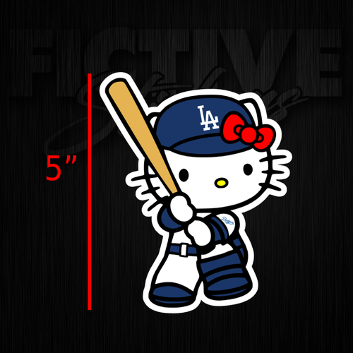 Hello Kitty Dodgers Baseball Batter Decal Sticker 5" | eBay