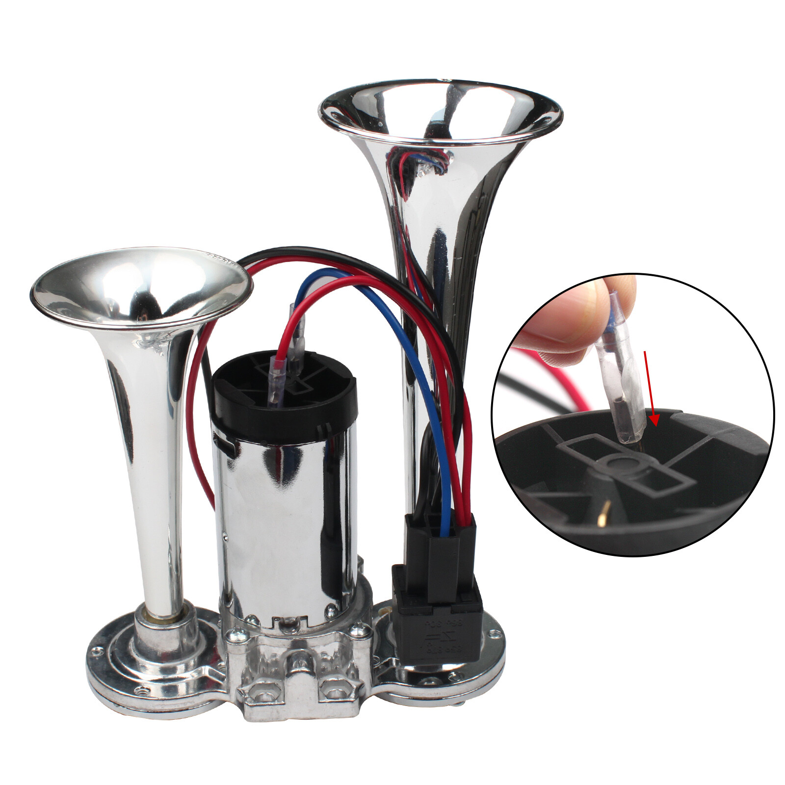 600DB Dual Trumpets Super Loud Car Electric Air Horn Truck Boat Train ...