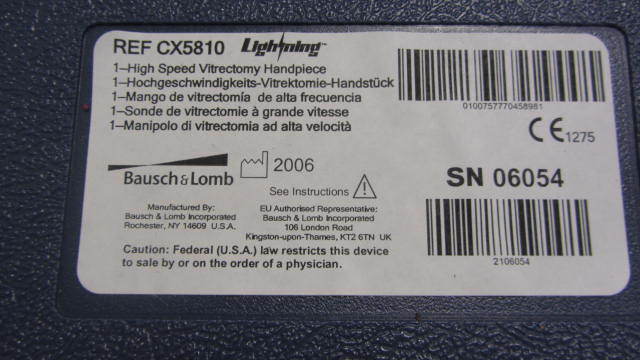 Brand New Bausch and Lomb CX5810 High Speed Vitrectomy Handpiece | eBay