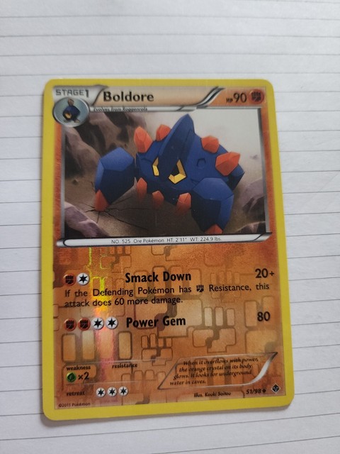Pokémon TCG Boldore BW - Emerging Powers 51/98 Reverse Holo Uncommon ...