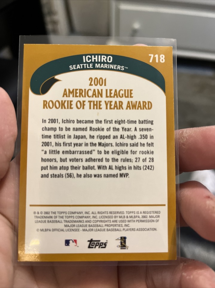 2002 Topps - #718 Ichiro Suzuki Rookie of the Year | eBay
