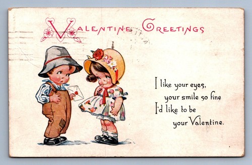 Postcard Vtg Valentine's Day Holiday Greeting Children Love Heart | eBay