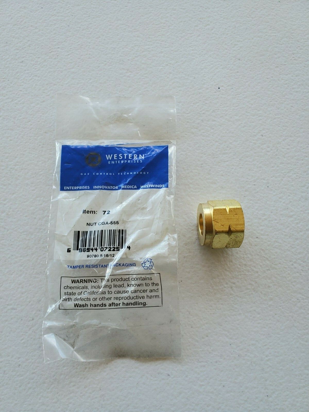 Western 72 Nut CGA 555 for Butane / Propane Liquid Withdrawl, Brass ...