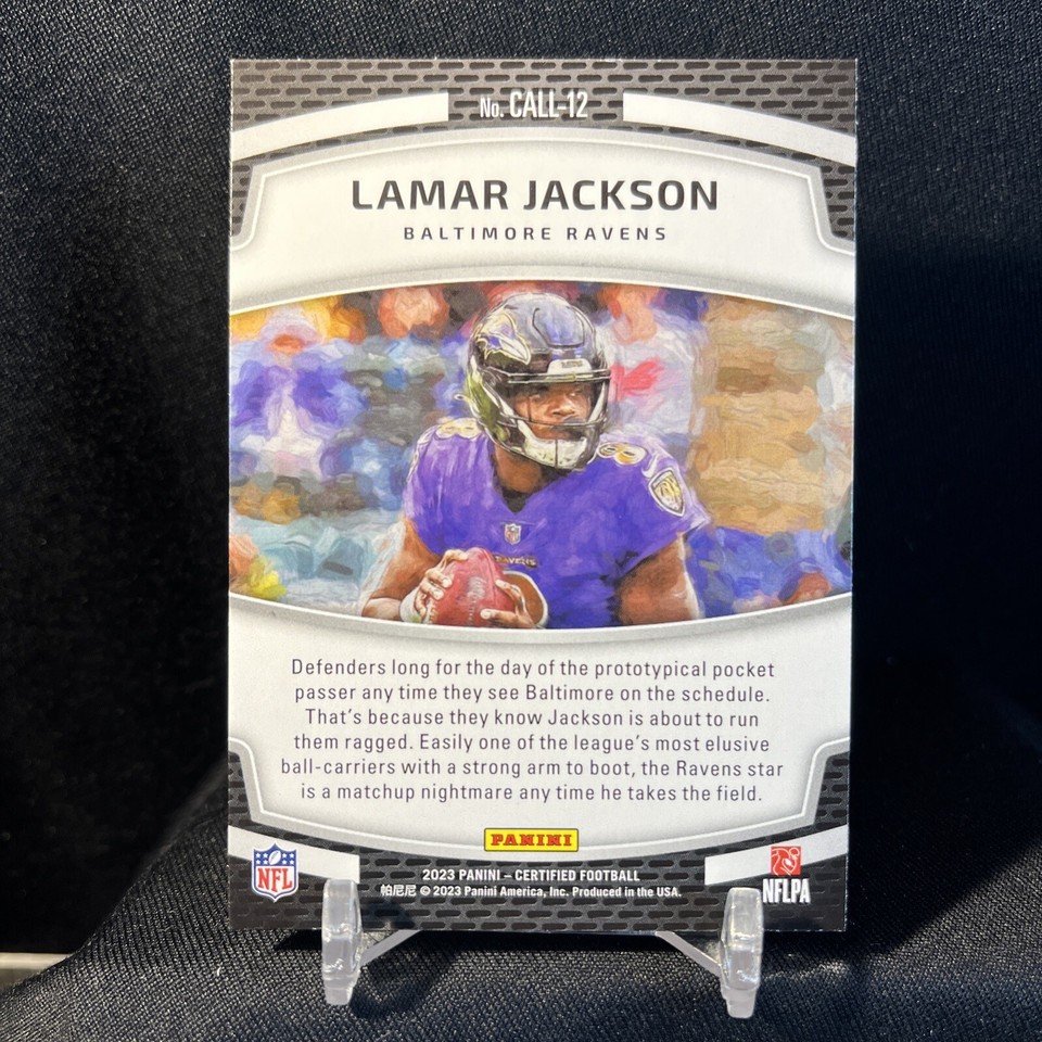 LAMAR JACKSON 2023 Panini Certified Football CALLING CARDS Holo #CALL ...